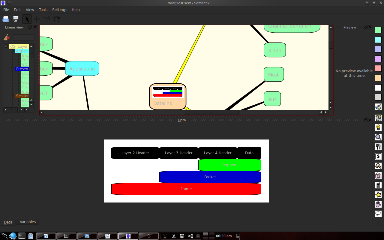 Mindmapping using Semantik on KDE Linux - @FREE